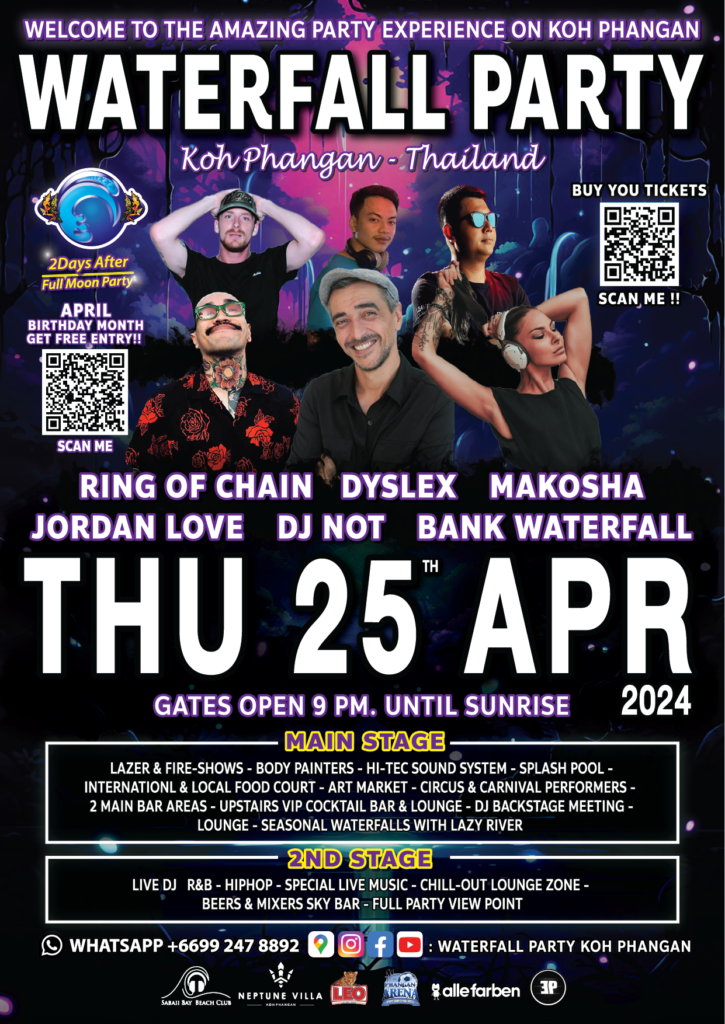 Waterfall Party, Koh Phangan Thailand