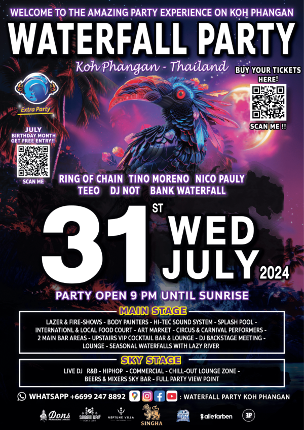 Waterfall Party, Koh Phangan Thailand