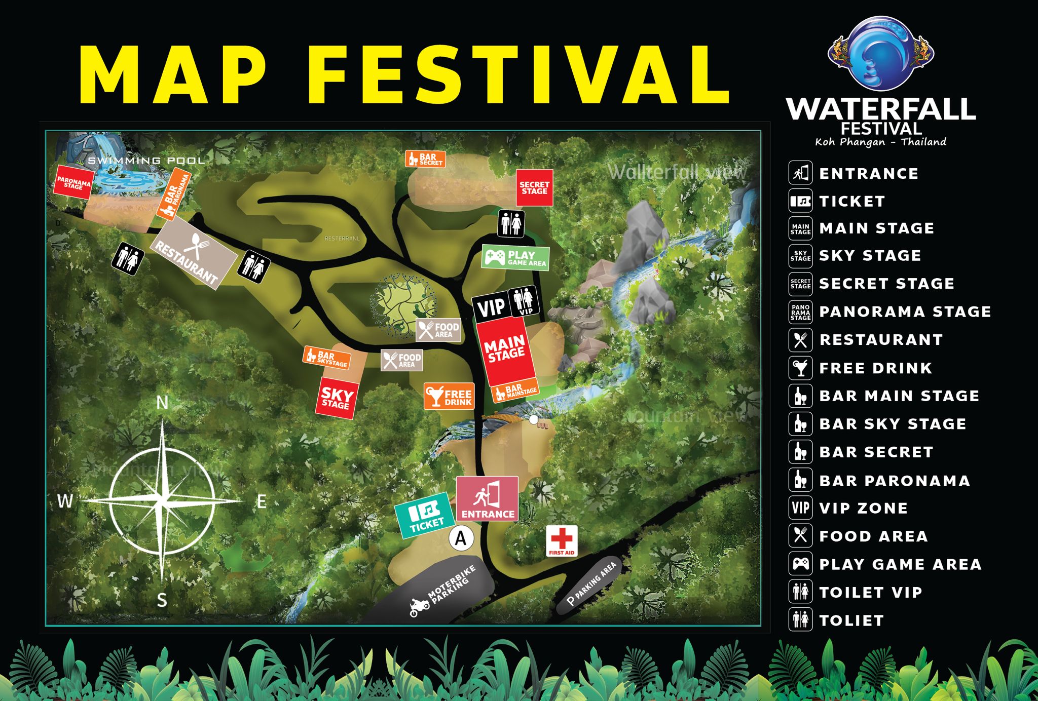 Waterfall Party, Koh Phangan Thailand